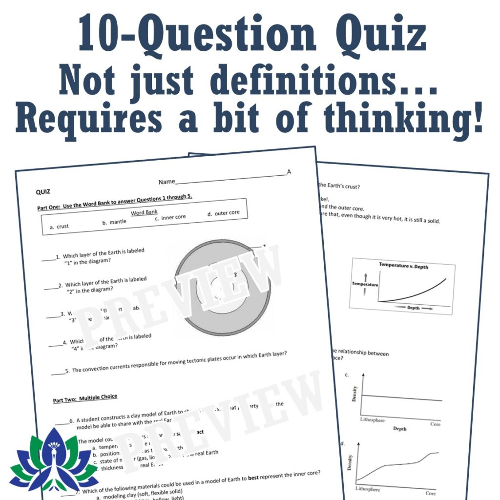 Earth's Layers Quiz Middle School - Flying Colors Science