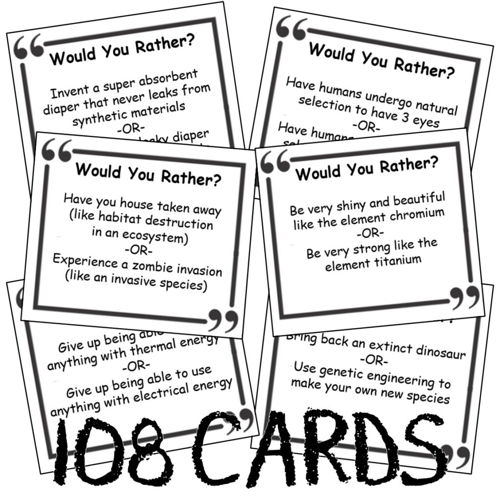 SCIENCE GAME: Would You Rather? SCIENCE EDITION - Flying Colors Science