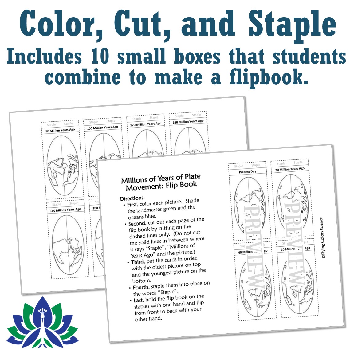 Plate Movement and Continental Drift Flipbook Activity - Flying Colors ...