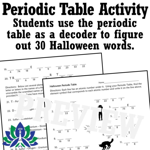 Halloween Science: Periodic Table Decoder Activity - Flying Colors Science