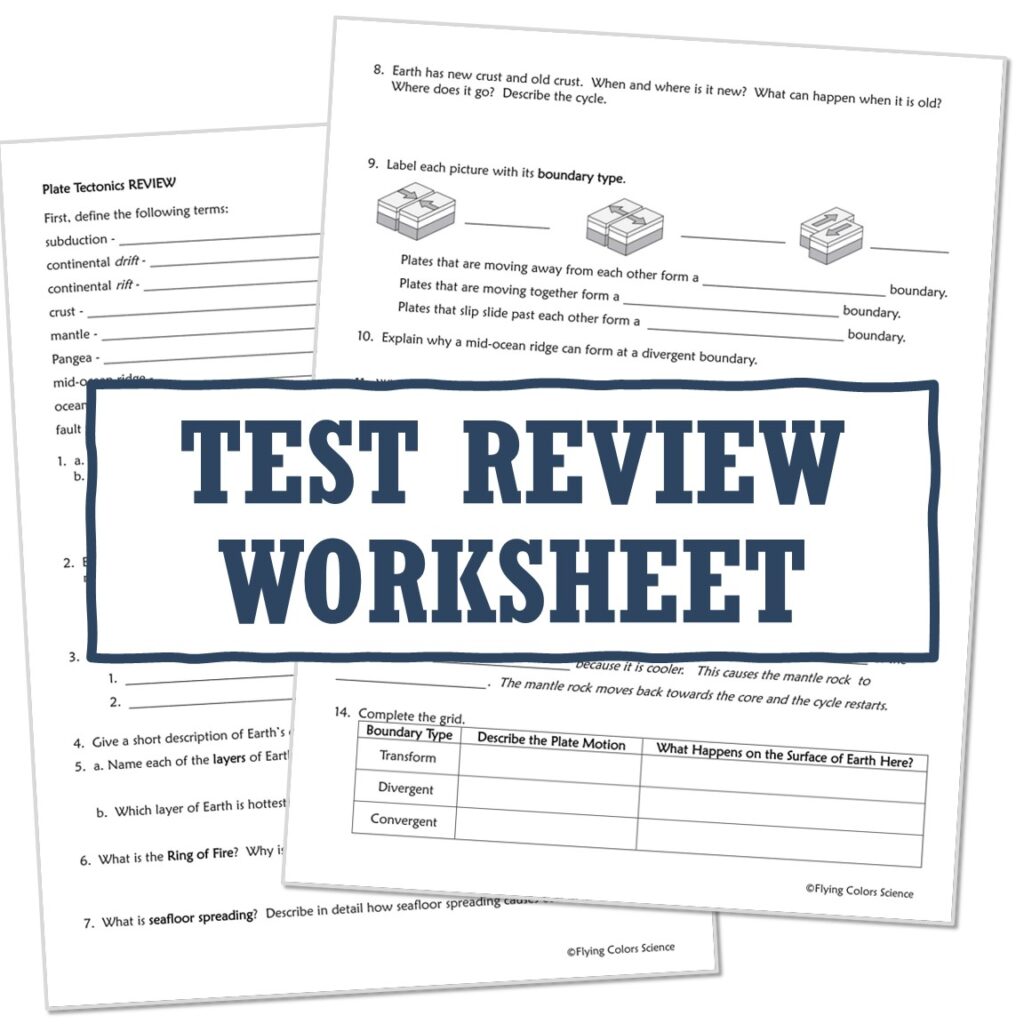 Plate Tectonics Test - Flying Colors Science