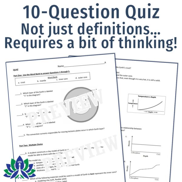 Earth's Layers Quiz for Middle School - Flying Colors Science