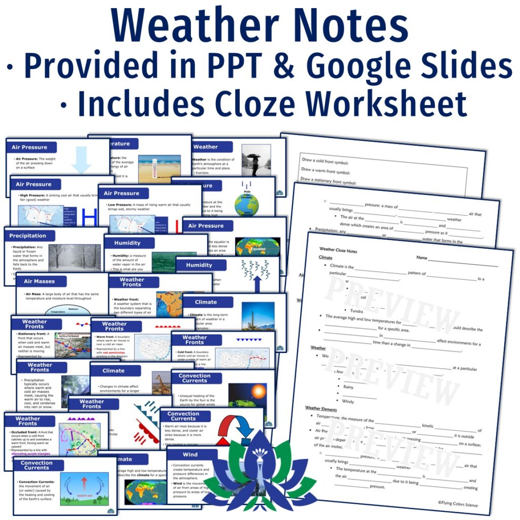 Weather Notes and Quiz - Flying Colors Science