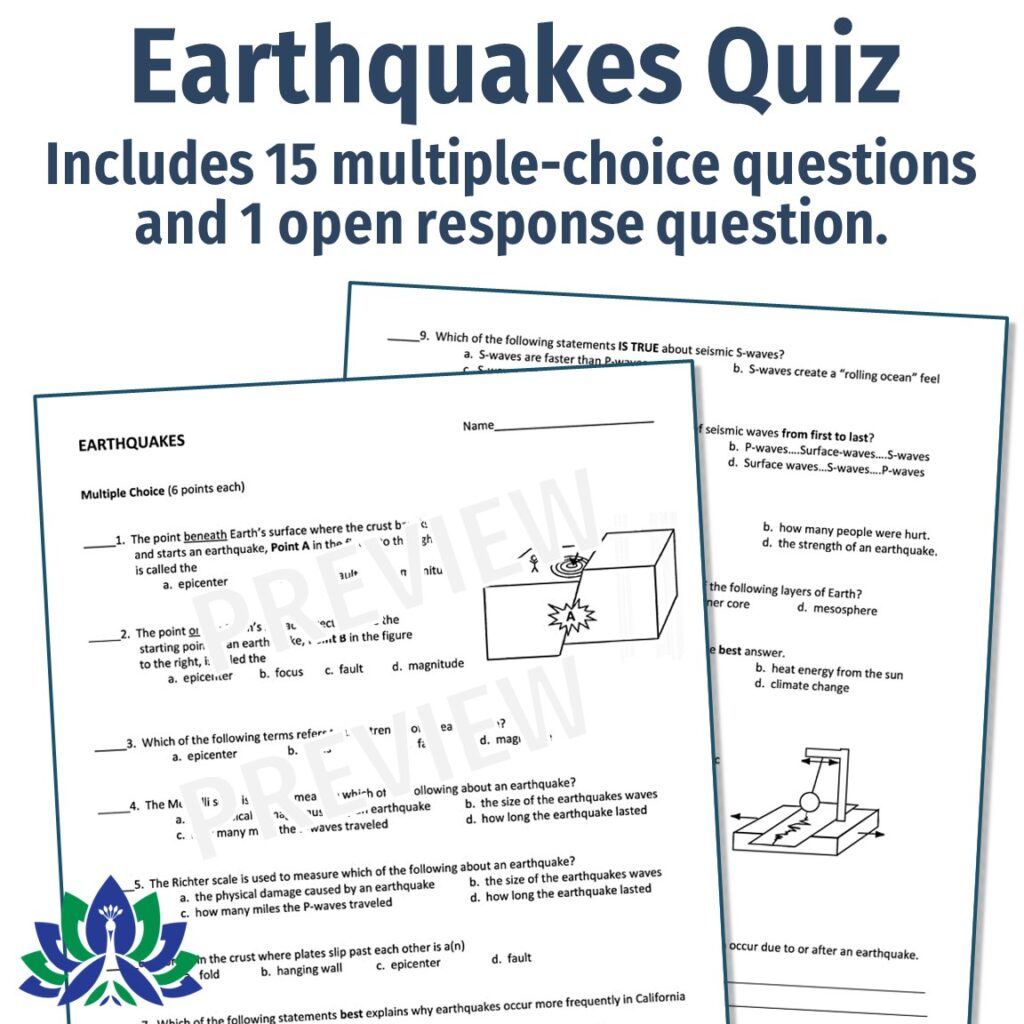 Earthquakes Quiz - Flying Colors Science