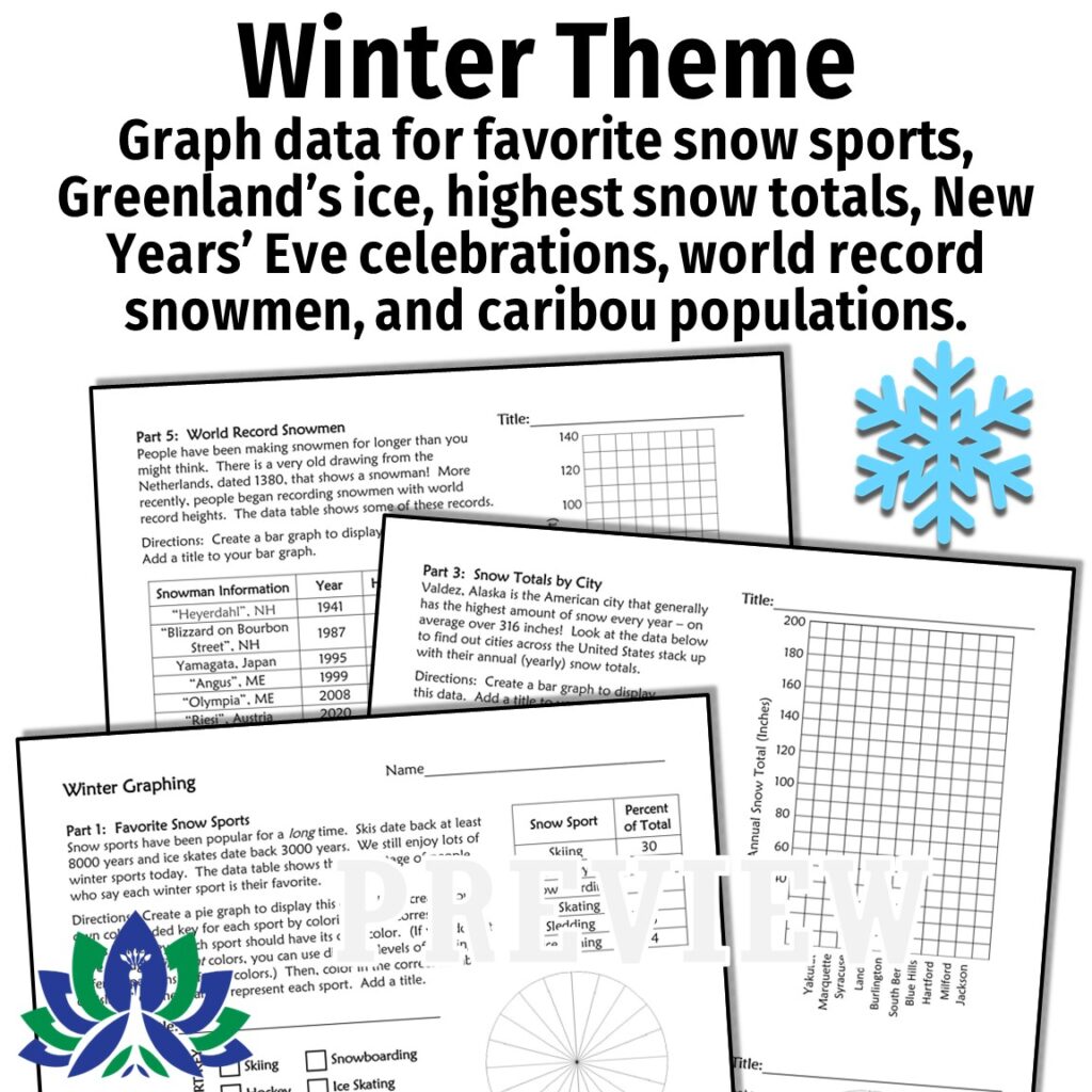 Holiday Graphing Practice Worksheets Bundle - Flying Colors Science