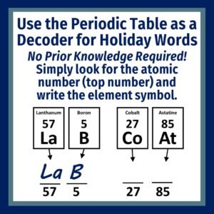 Holiday Periodic Table Decoder Activity Bundle - Flying Colors Science