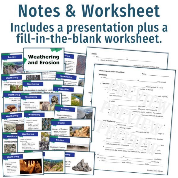 Weathering and Erosion Notes and Quiz - Flying Colors Science