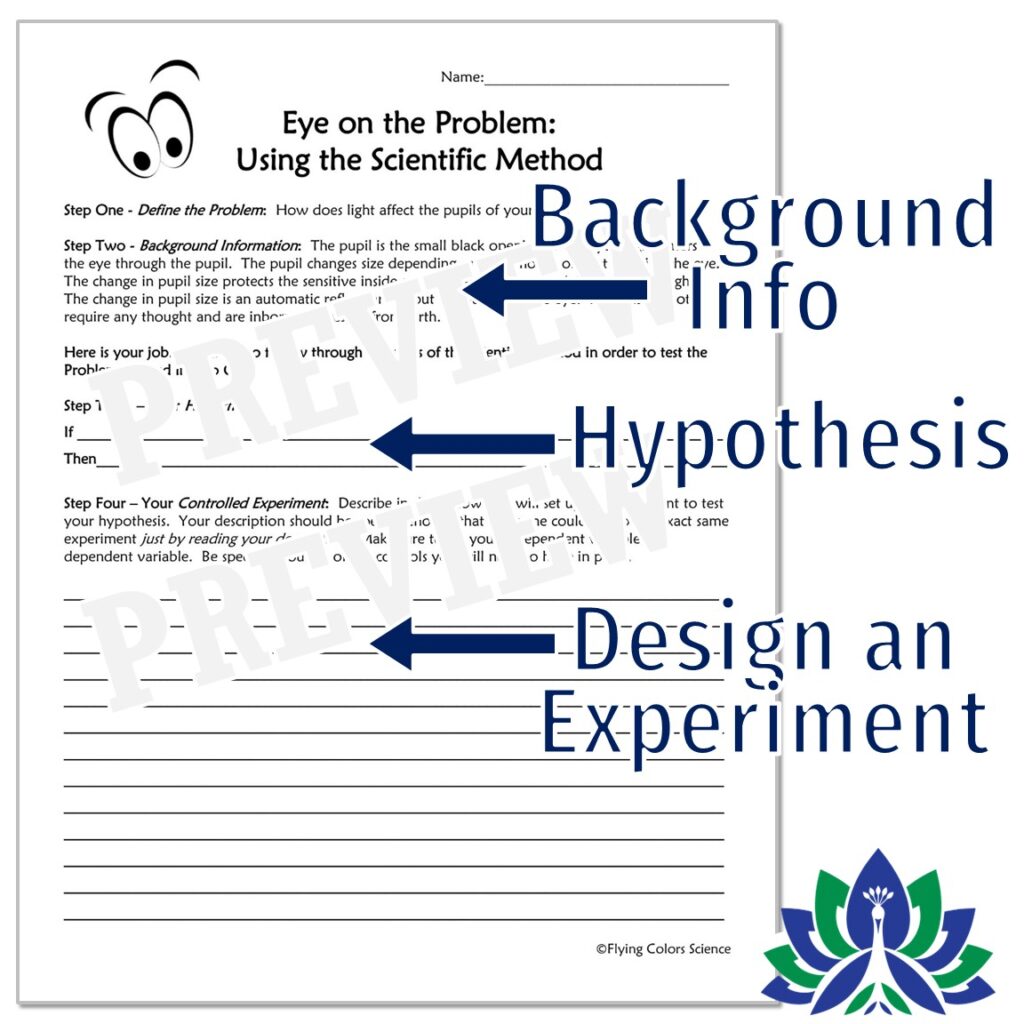 No Prep Scientific Method Activity: Eye on the Problem - Flying Colors ...