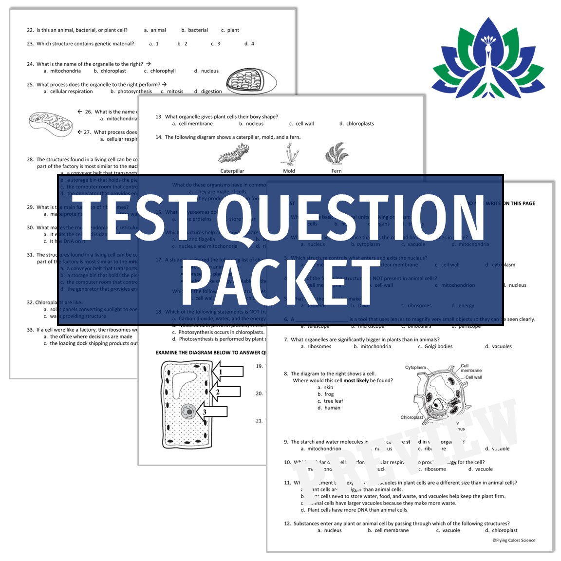 Cells and Organelles Test - Flying Colors Science