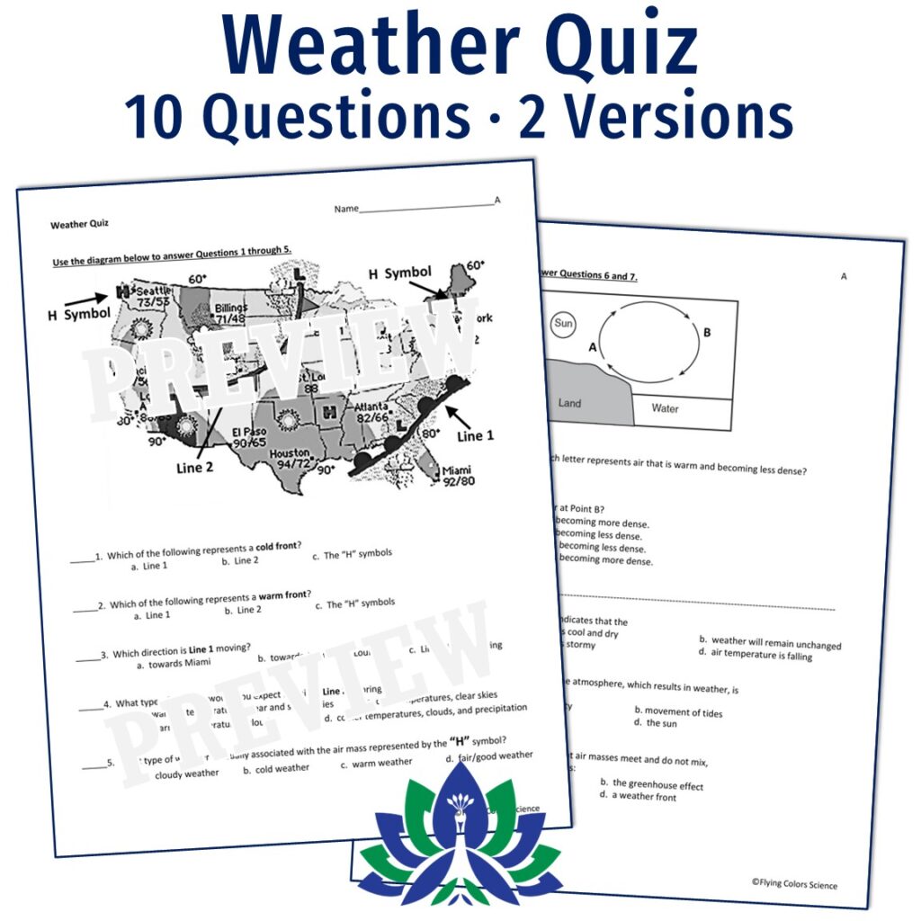 Weather Notes and Quiz - Flying Colors Science