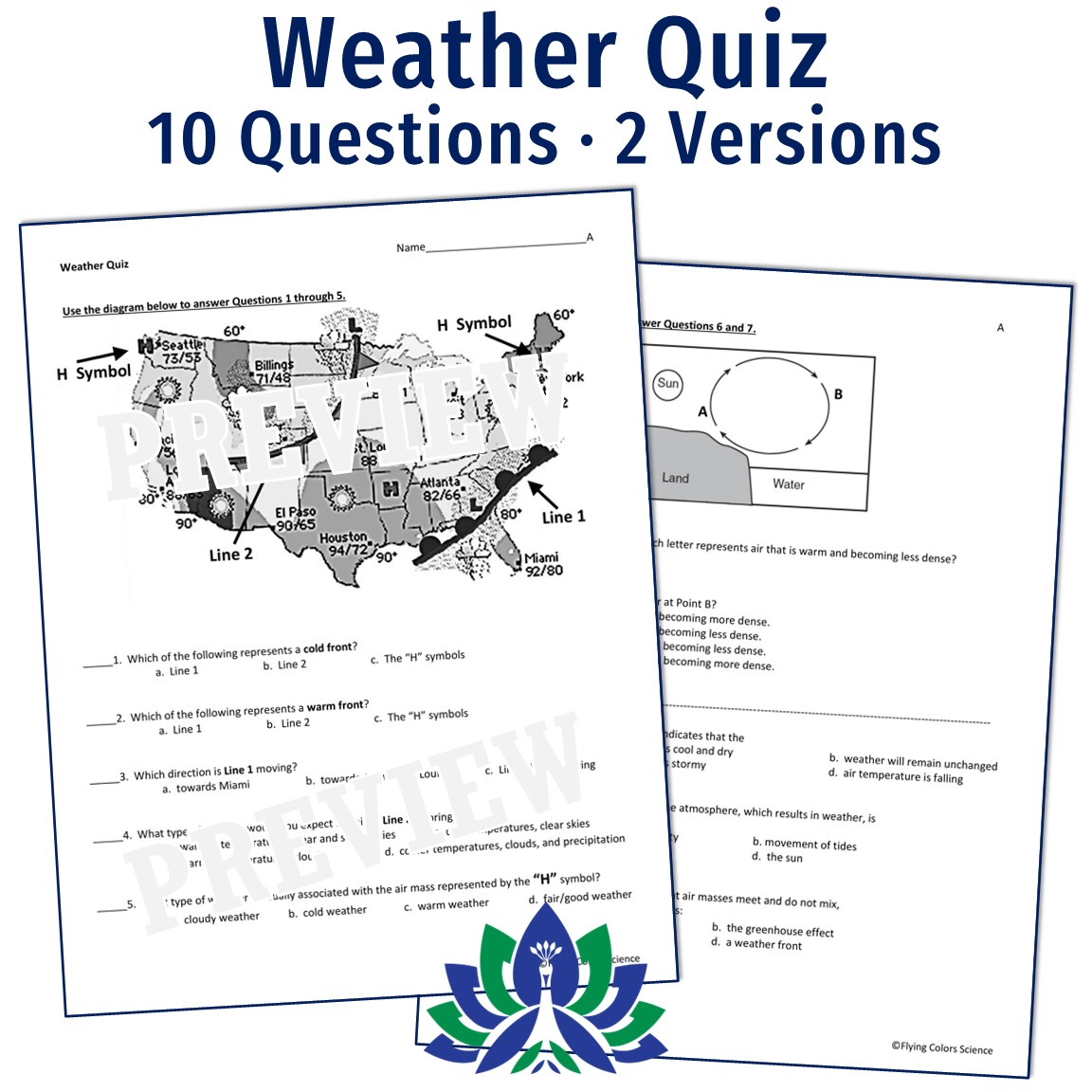 Weather Notes and Quiz - Flying Colors Science