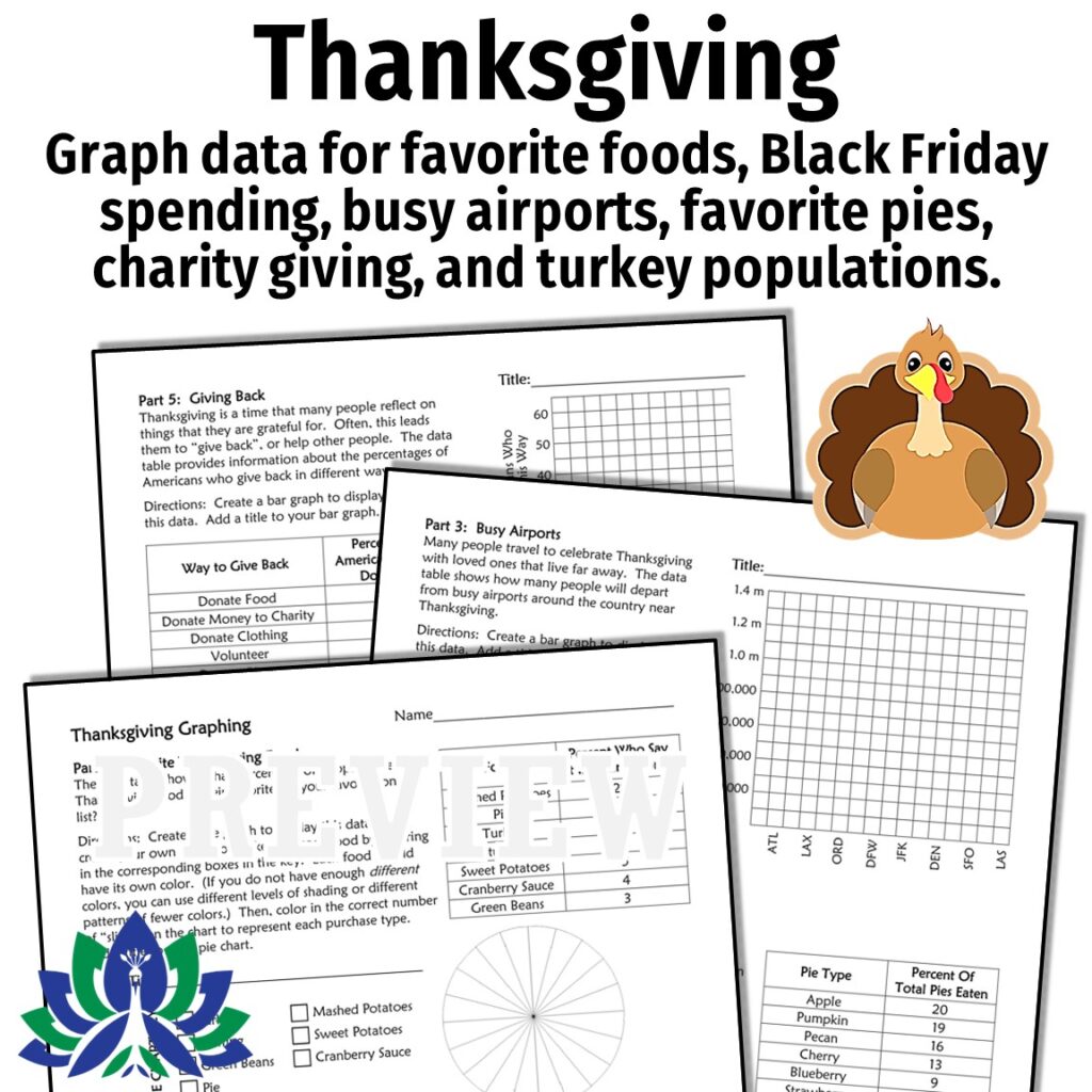 Holiday Graphing Practice Worksheets Bundle - Flying Colors Science