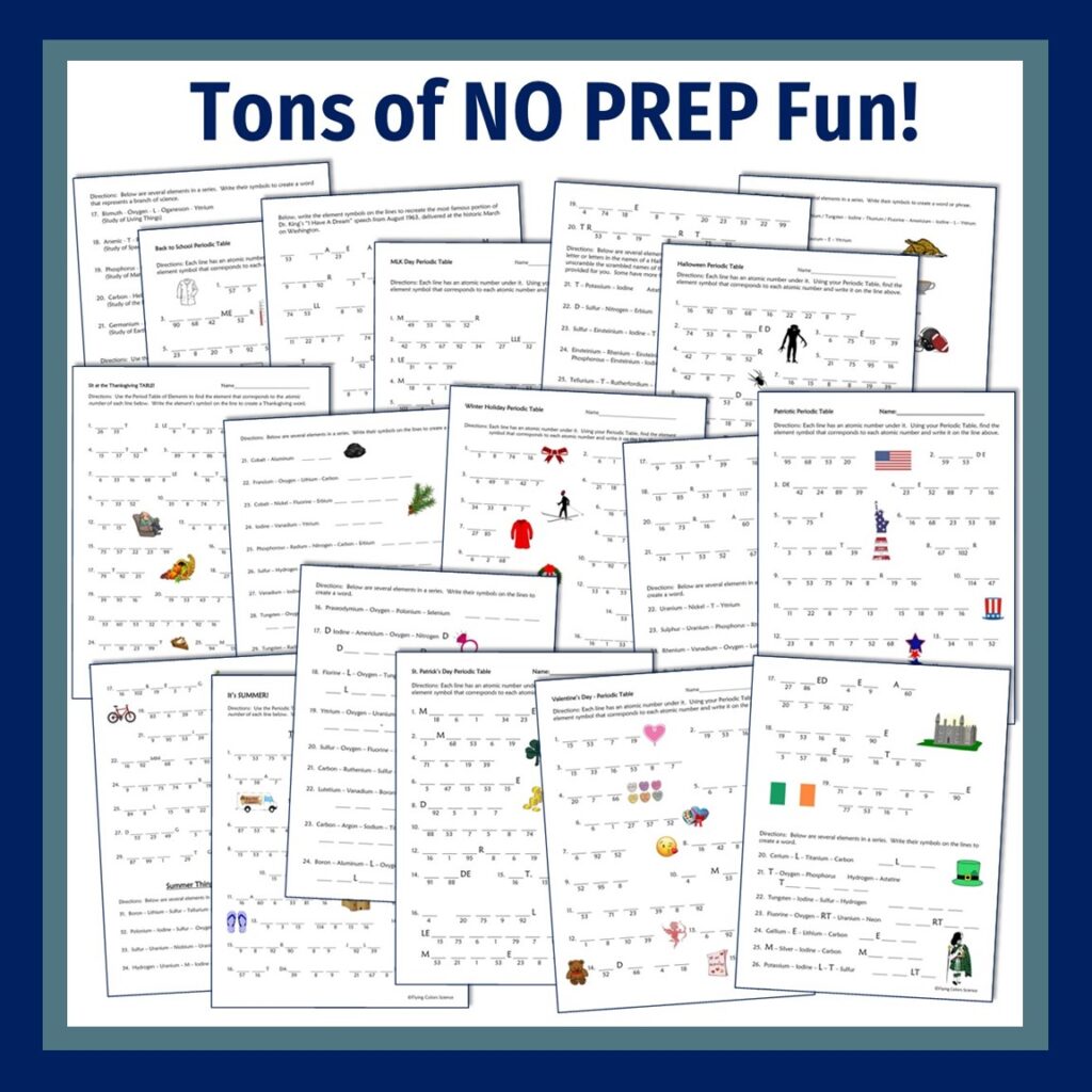 Holiday Periodic Table Decoder Activity Bundle - Flying Colors Science