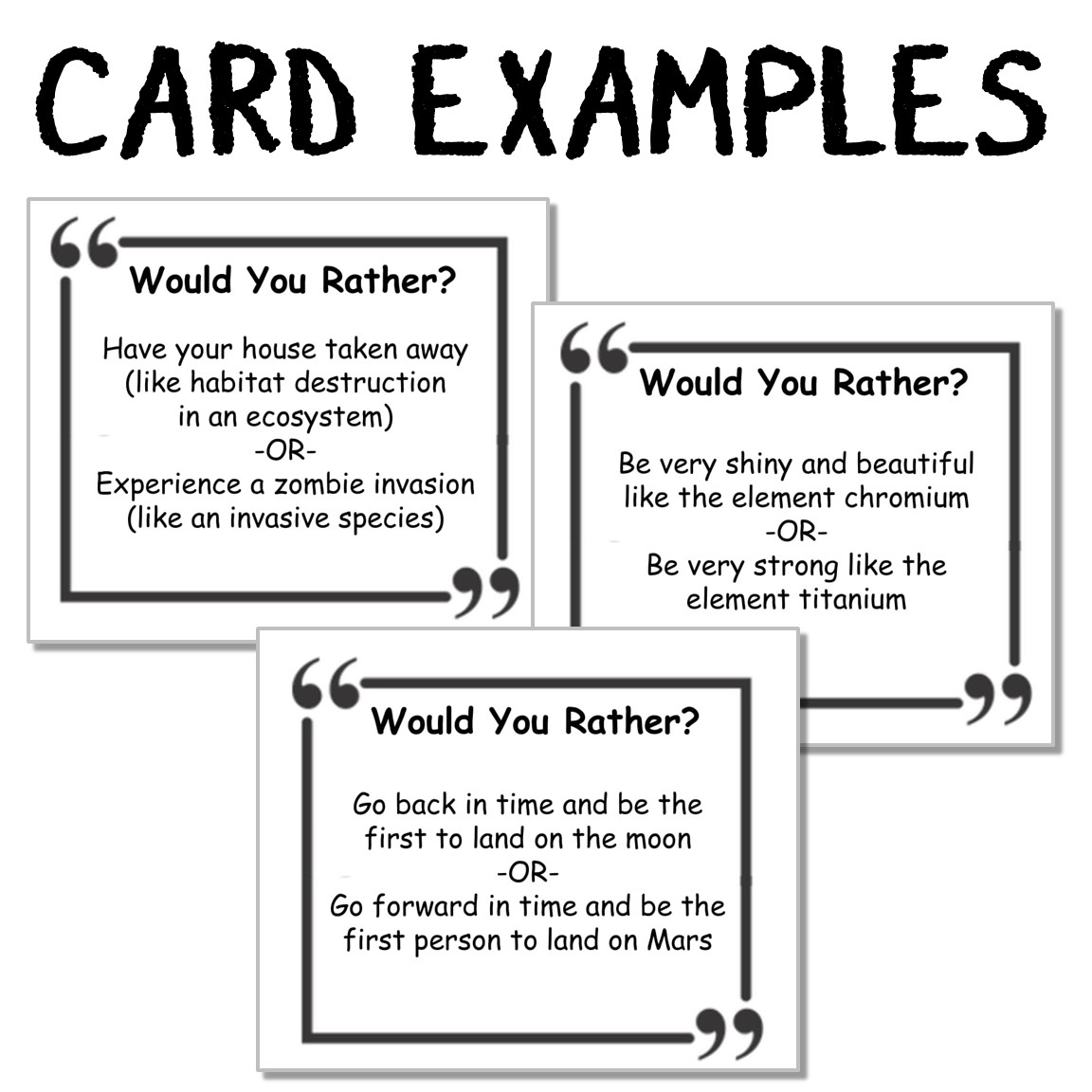 SCIENCE GAME: Would You Rather? SCIENCE EDITION - Flying Colors Science