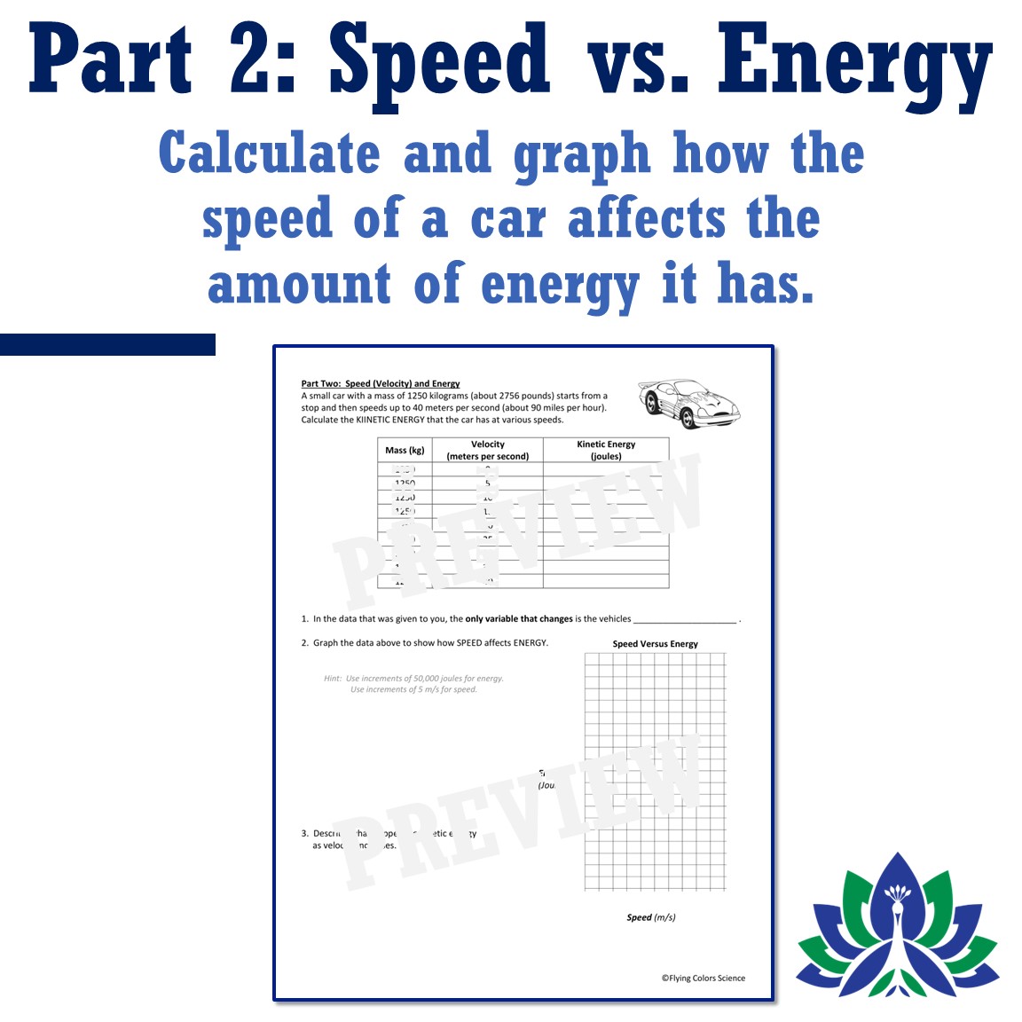 Graph How Speed And Mass Affect Kinetic Energy Cars Examples Flying Colors Science