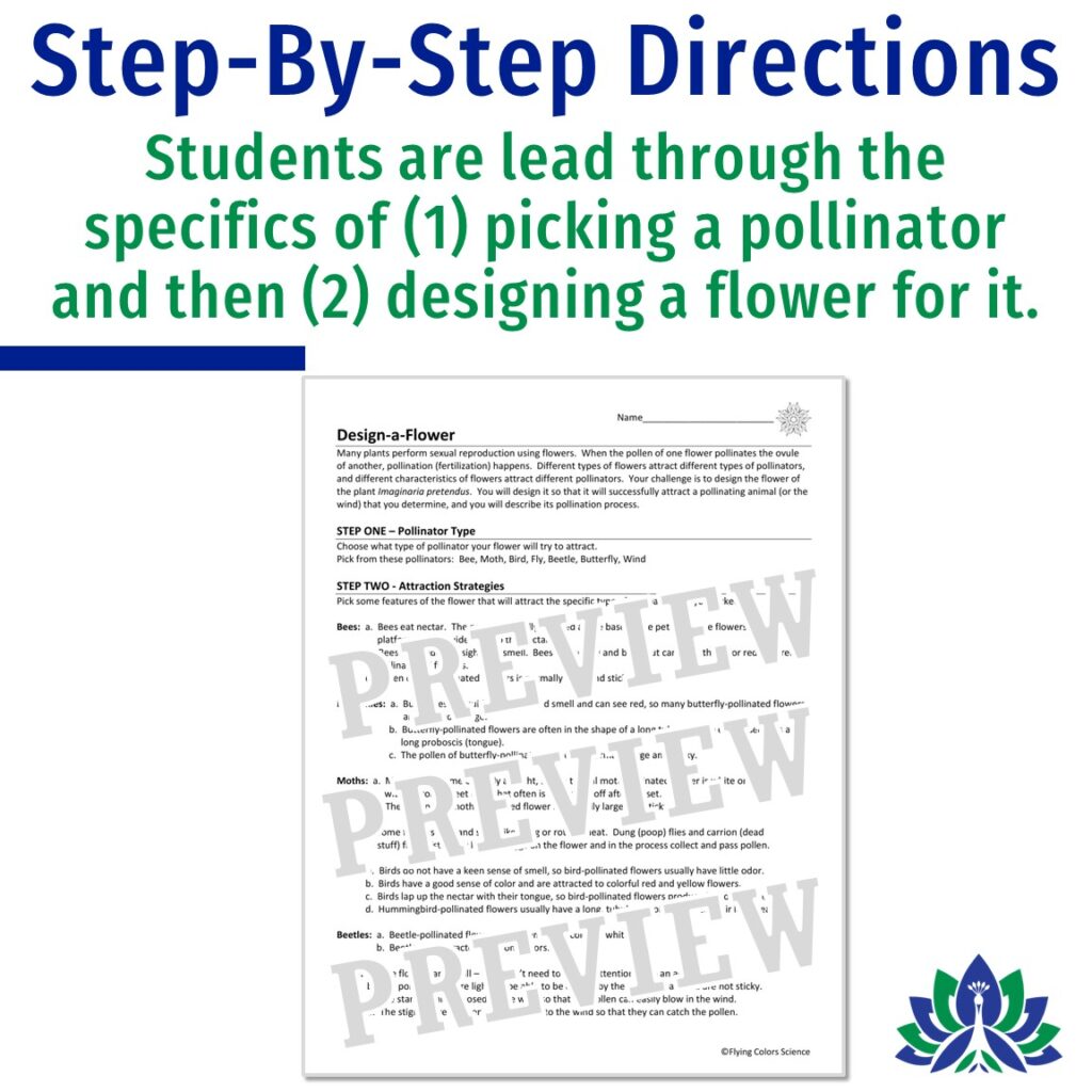Plant Reproduction Activity: Design a Flower - Flying Colors Science