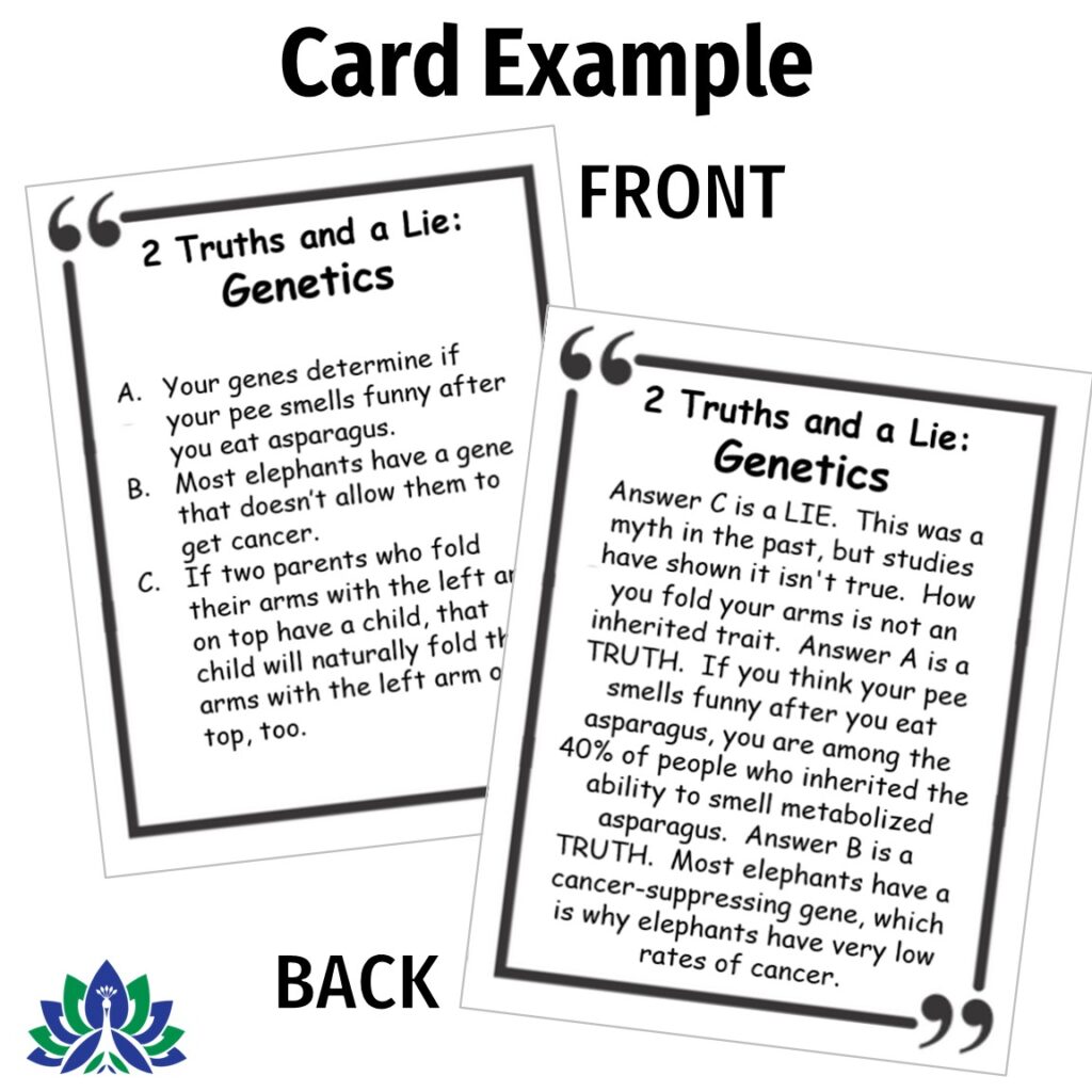 Secondary Science Game: Two Truths and a Lie - Flying Colors Science