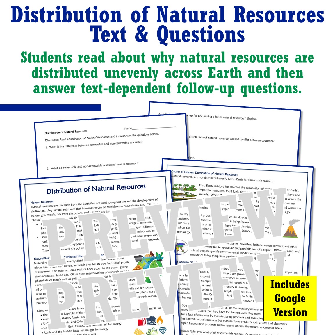 Uneven Distribution of Natural Resources Activity Unit - Flying Colors ...