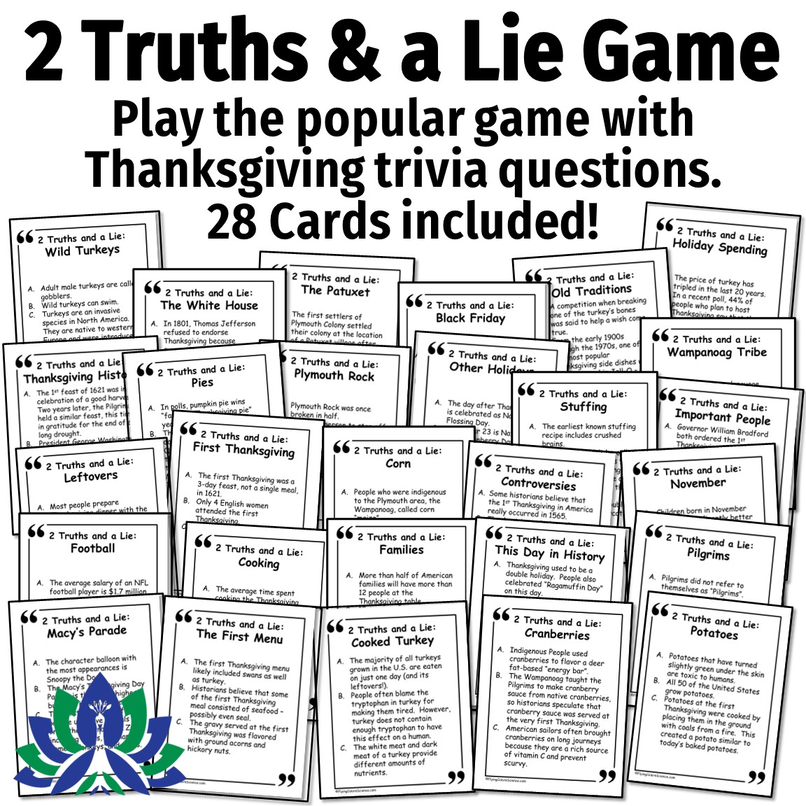 Thanksgiving Game: Two Truths and a Lie - Flying Colors Science