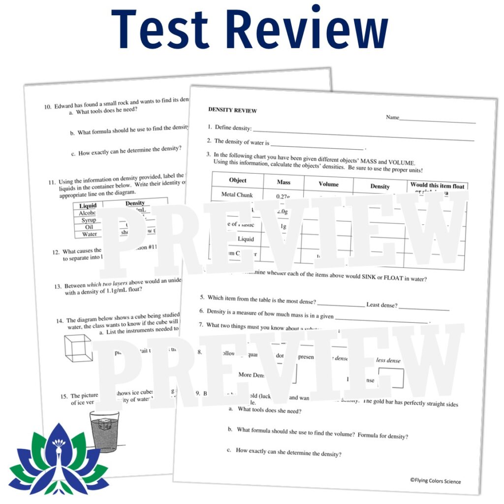 Density Test - Flying Colors Science