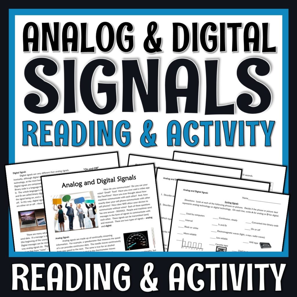 Analog and Digital Signals Reading and Activity - Flying Colors Science