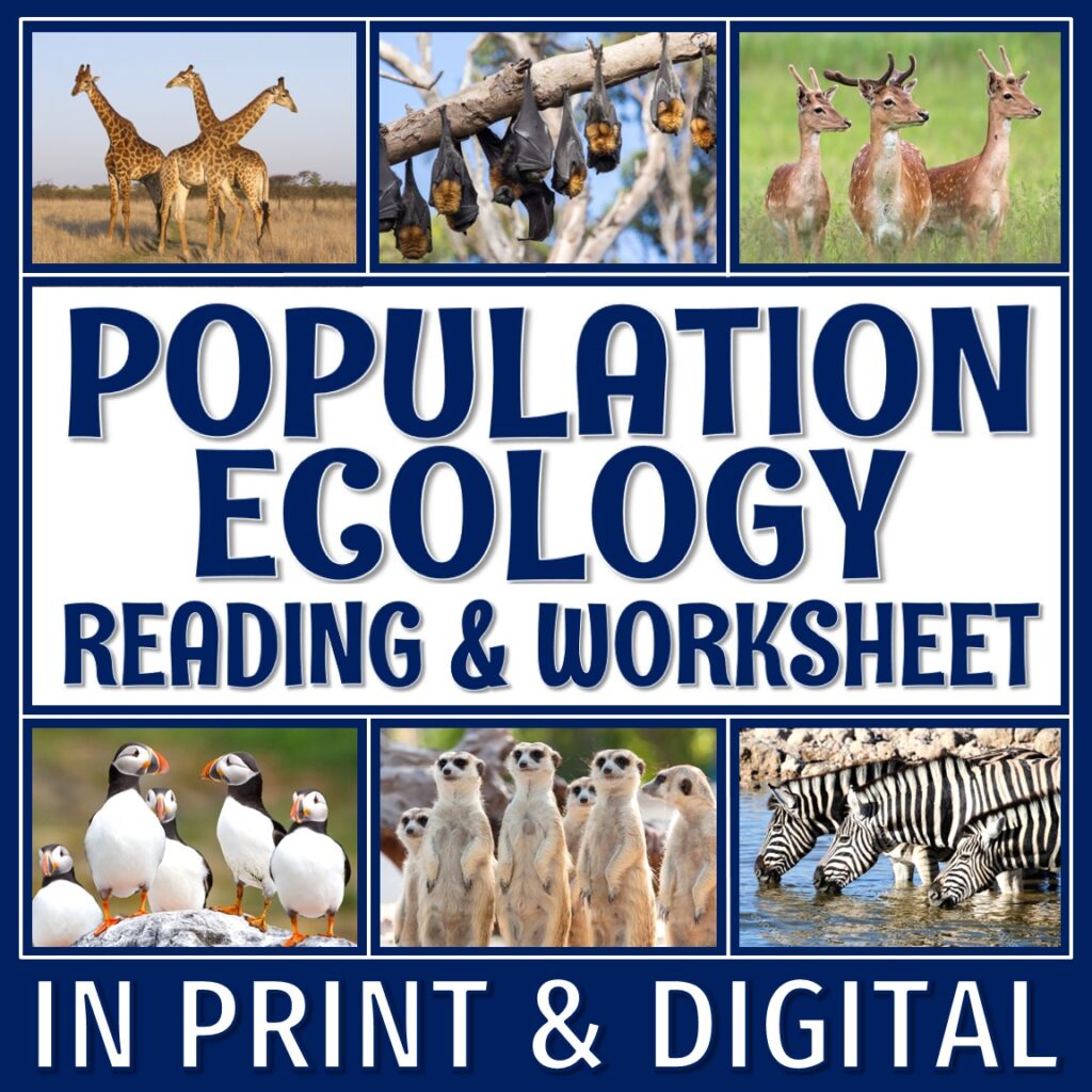 Populations Reading and Worksheet and Notes - Flying Colors Science