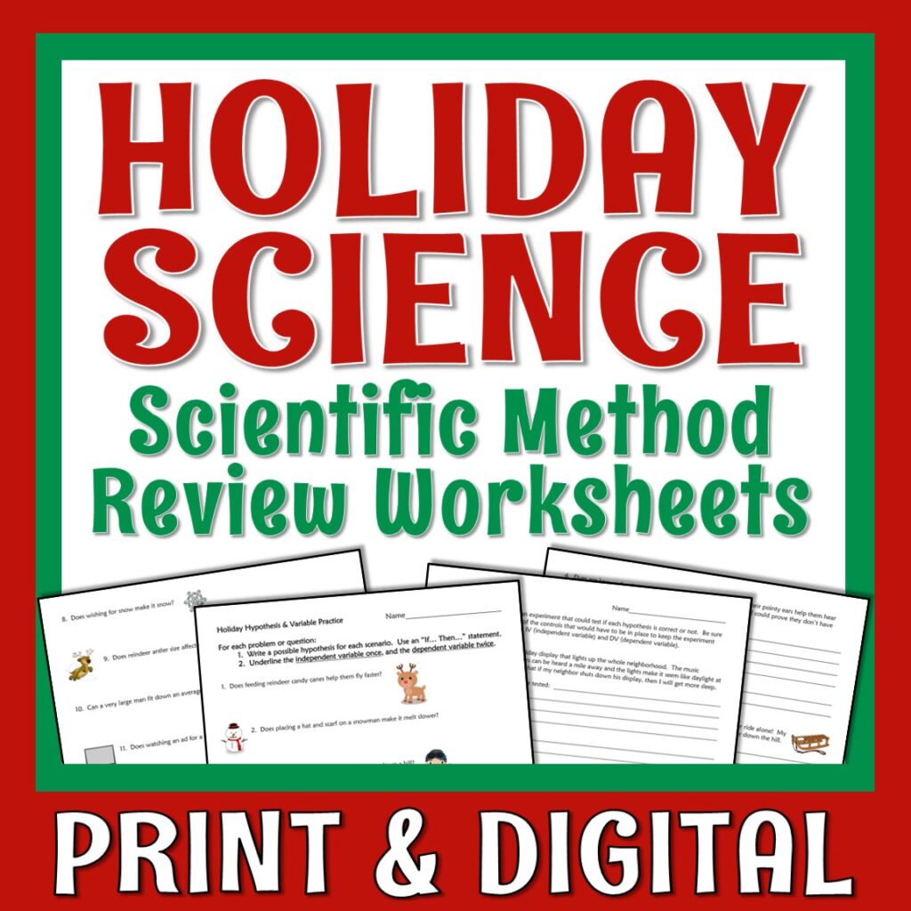 Christmas Science Worksheets: Scientific Method - Flying Colors Science