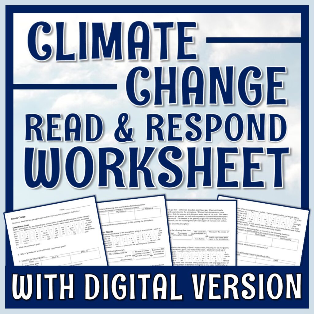 Climate Change Worksheet: Critical Thinking Activity - Flying Colors ...