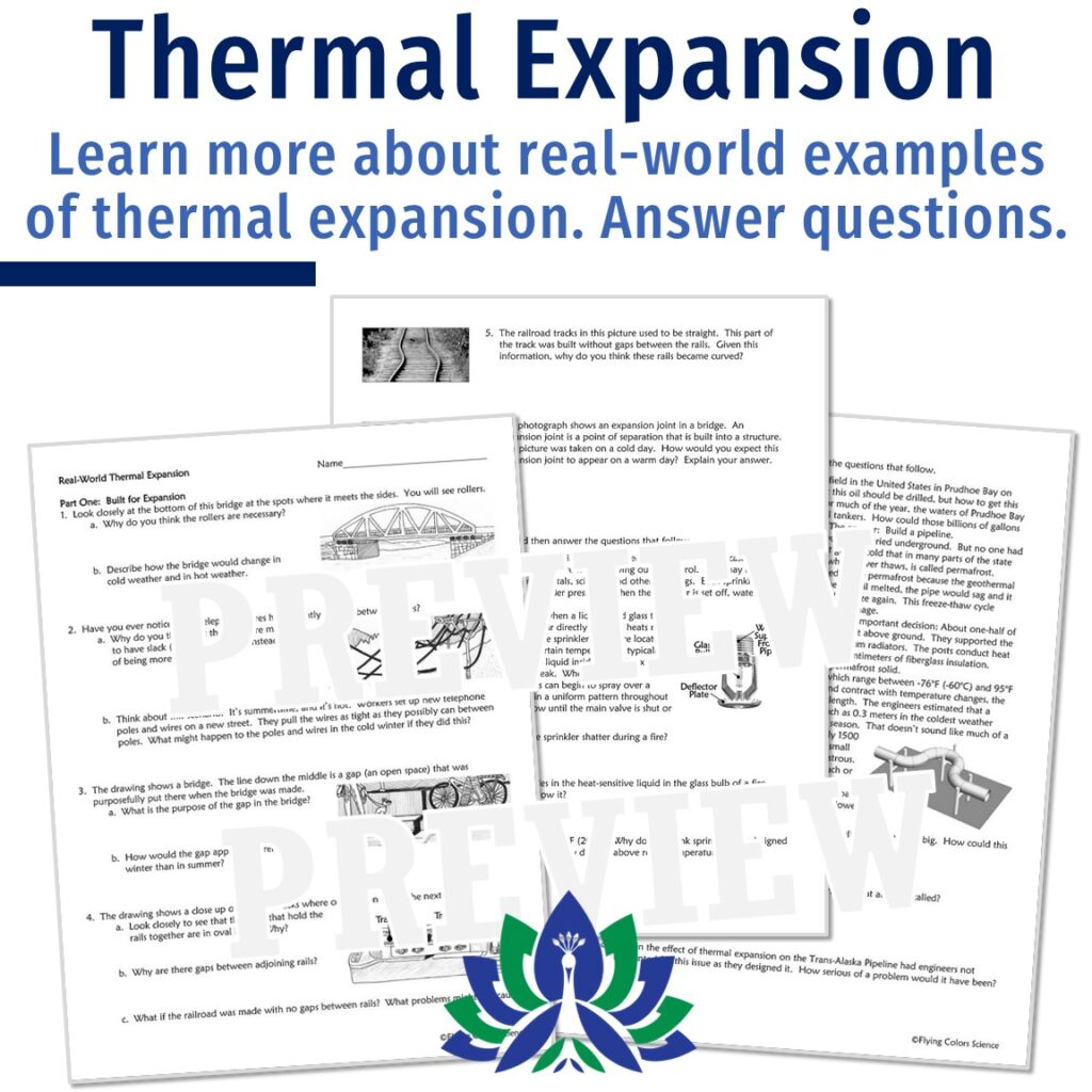 Set of 4 Thermal Energy and Heat Worksheets - Flying Colors Science