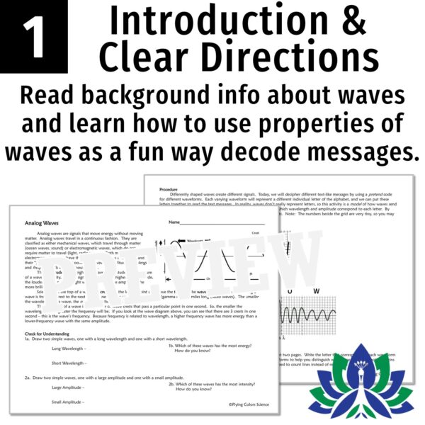 Parts of a Wave Activity - Flying Colors Science