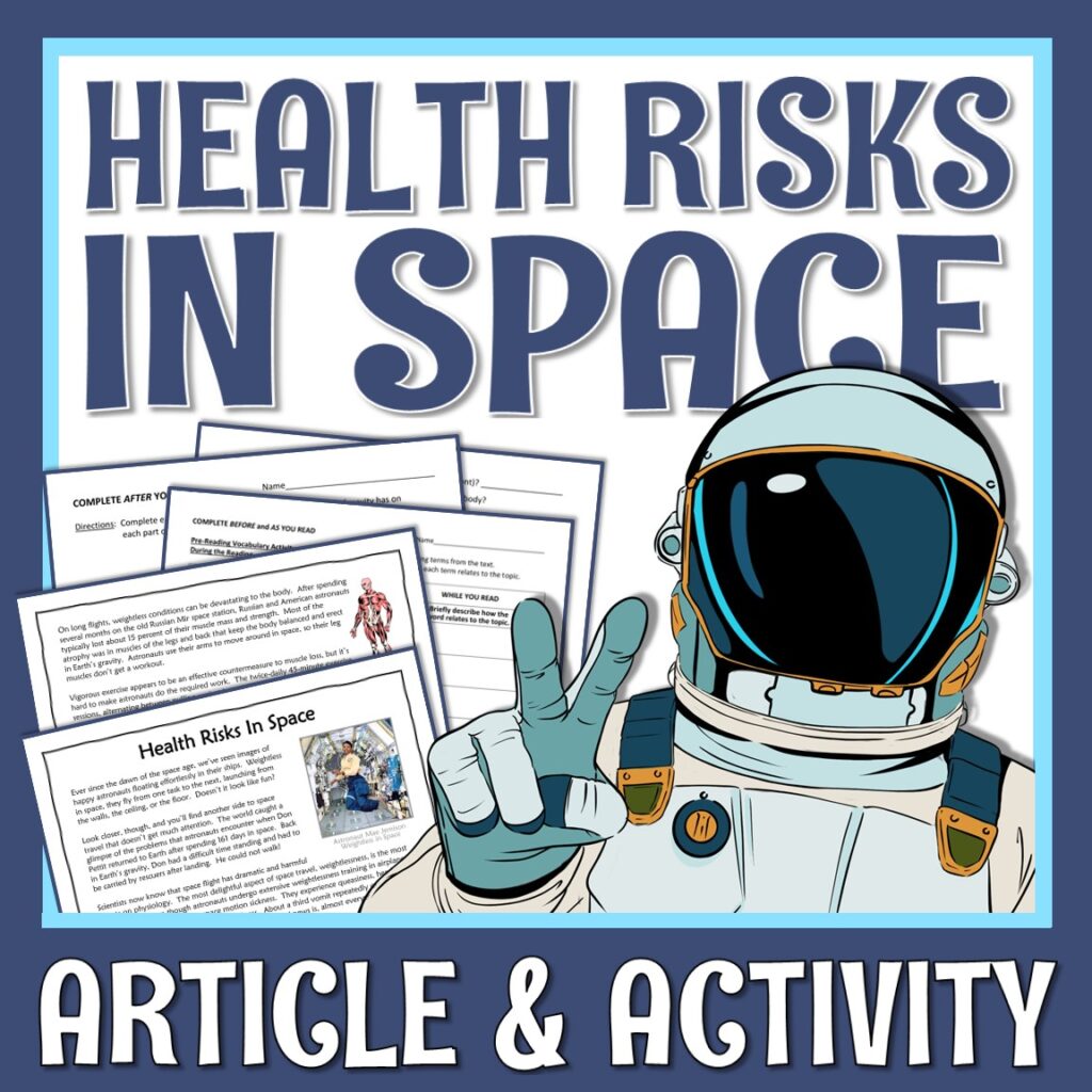 Health Risks in Space Reading and Worksheet - Flying Colors Science