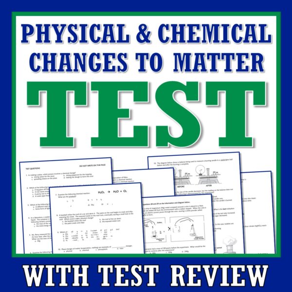 Physical Changes and Chemical Reactions Test - Flying Colors Science