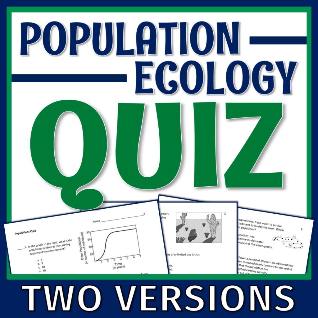 Populations Quiz with Limiting Factors and Carrying Capacity - Flying ...