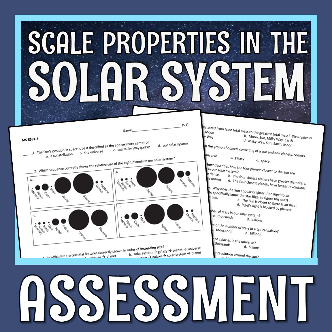 Scale Properties of Objects in the Solar System Quiz - Flying Colors ...