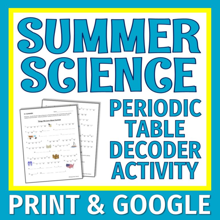 Summer Science Activity: Periodic Table Decoder - Flying Colors Science