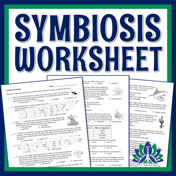 Symbiosis Worksheet - Flying Colors Science