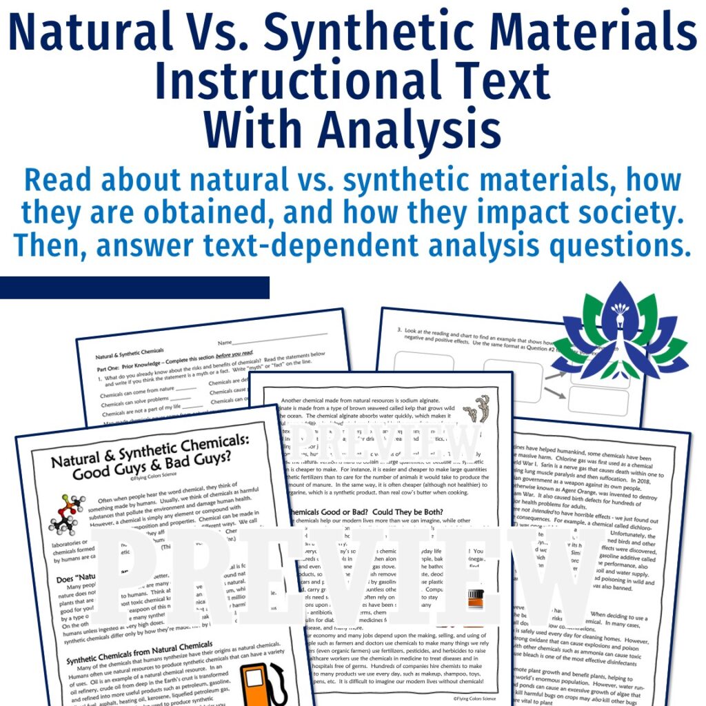 Natural and Synthetic Materials Unit - Flying Colors Science