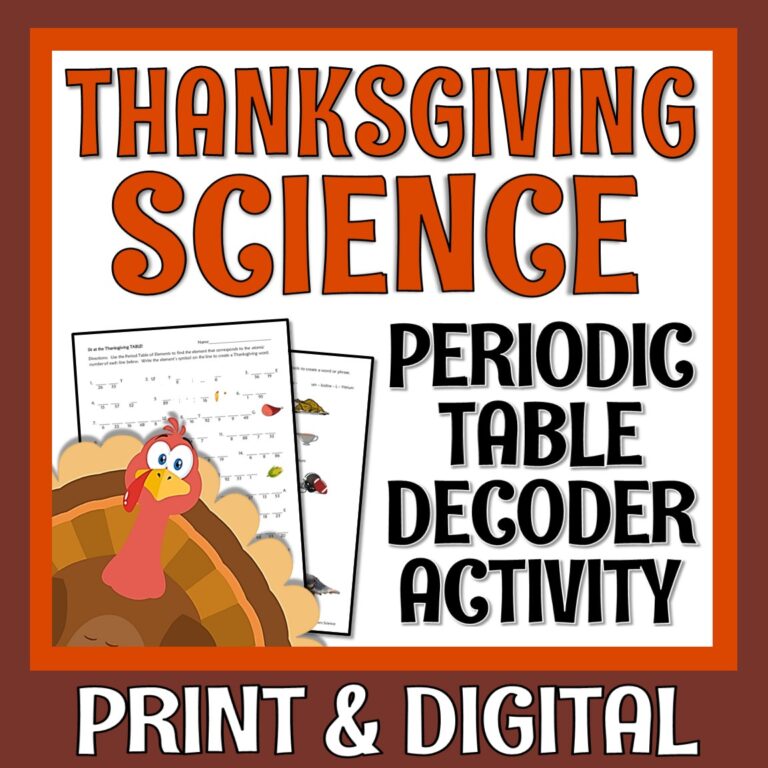 NO PREP Thanksgiving Science Activity: Periodic Table Decoder - Flying ...