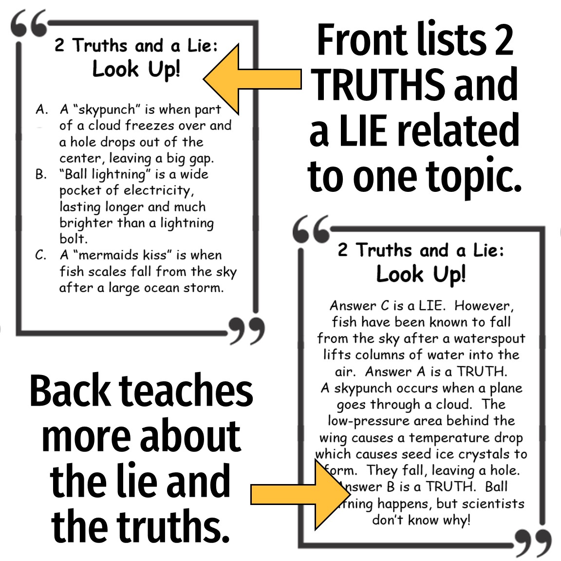 Secondary Science Game: Two Truths and a Lie - Flying Colors Science