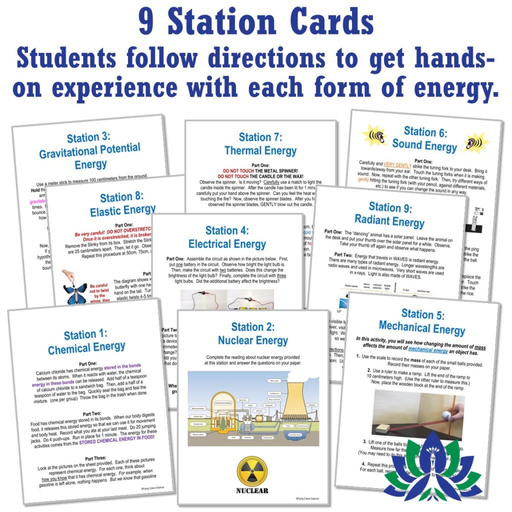 Forms of Energy Stations Activity - Flying Colors Science