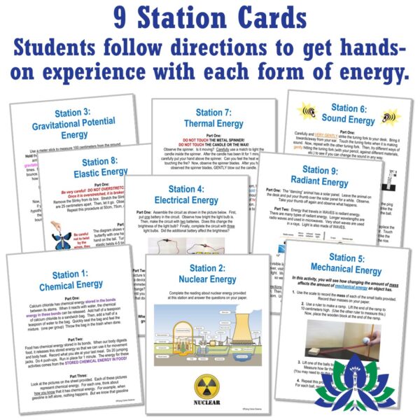 Forms of Energy Stations Activity - Flying Colors Science