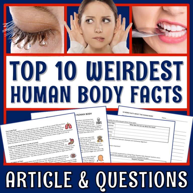 Human Body Systems Reading: WEIRD BODY FACTS - Flying Colors Science