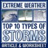 Types of Storms and Severe Weather Reading and Worksheet - Flying ...
