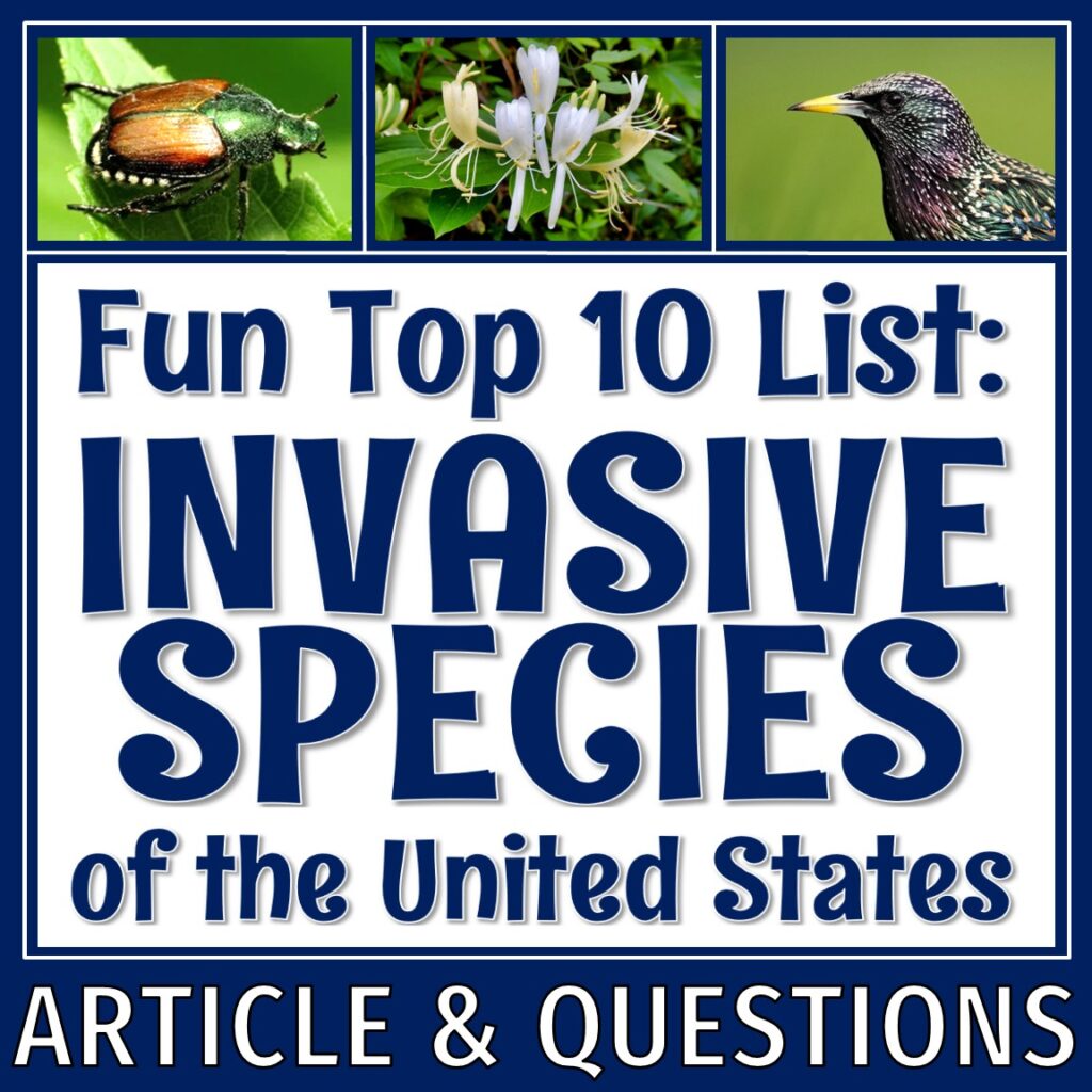 10 Invasive Species of the United States Reading and Worksheet - Flying ...