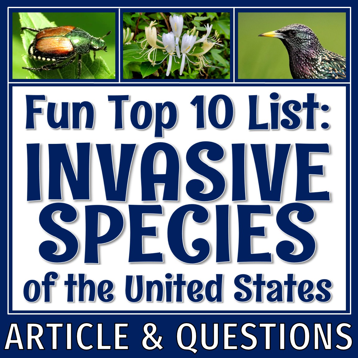 10 Invasive Species of the United States Reading and Worksheet - Flying ...