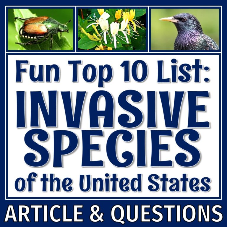 10 Invasive Species of the United States Reading and Worksheet - Flying ...