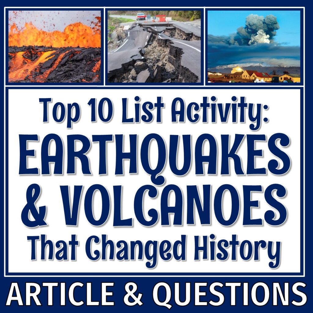 Famous Earthquakes And Volcanoes Reading And Worksheet Flying Colors Famous Earthquakes And Volcanoes Reading And Worksheet Flying Colors