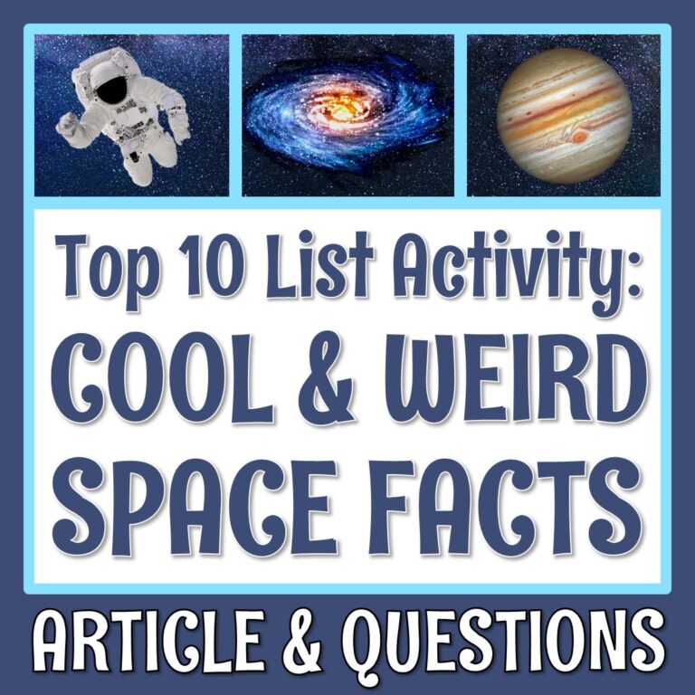 Fun Space Facts Reading and Worksheet - Flying Colors Science