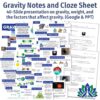 Gravity Unit with Notes, Activities, and Gravity Test - Flying Colors ...