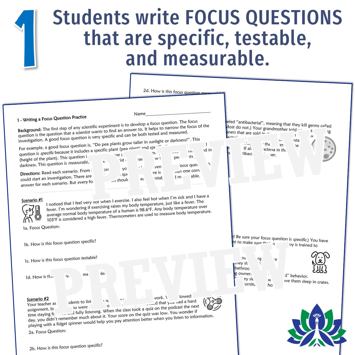 Parts of the Scientific Method Worksheets - Flying Colors Science